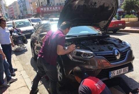 Araba kaputuna giren yavru kedi itfaiyecileri terletti - Hukuki Haber